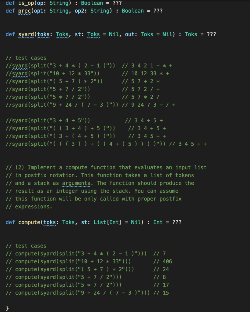 Solved (1) Implement the shunting yard algorithm described | Chegg.com Solved (1) Implement the shunting yard algorithm described | Chegg.com