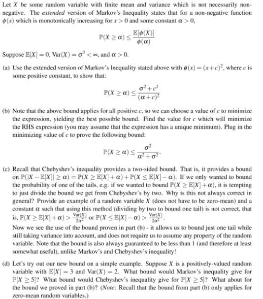 Let X be some random variable with finite mean and | Chegg.com
