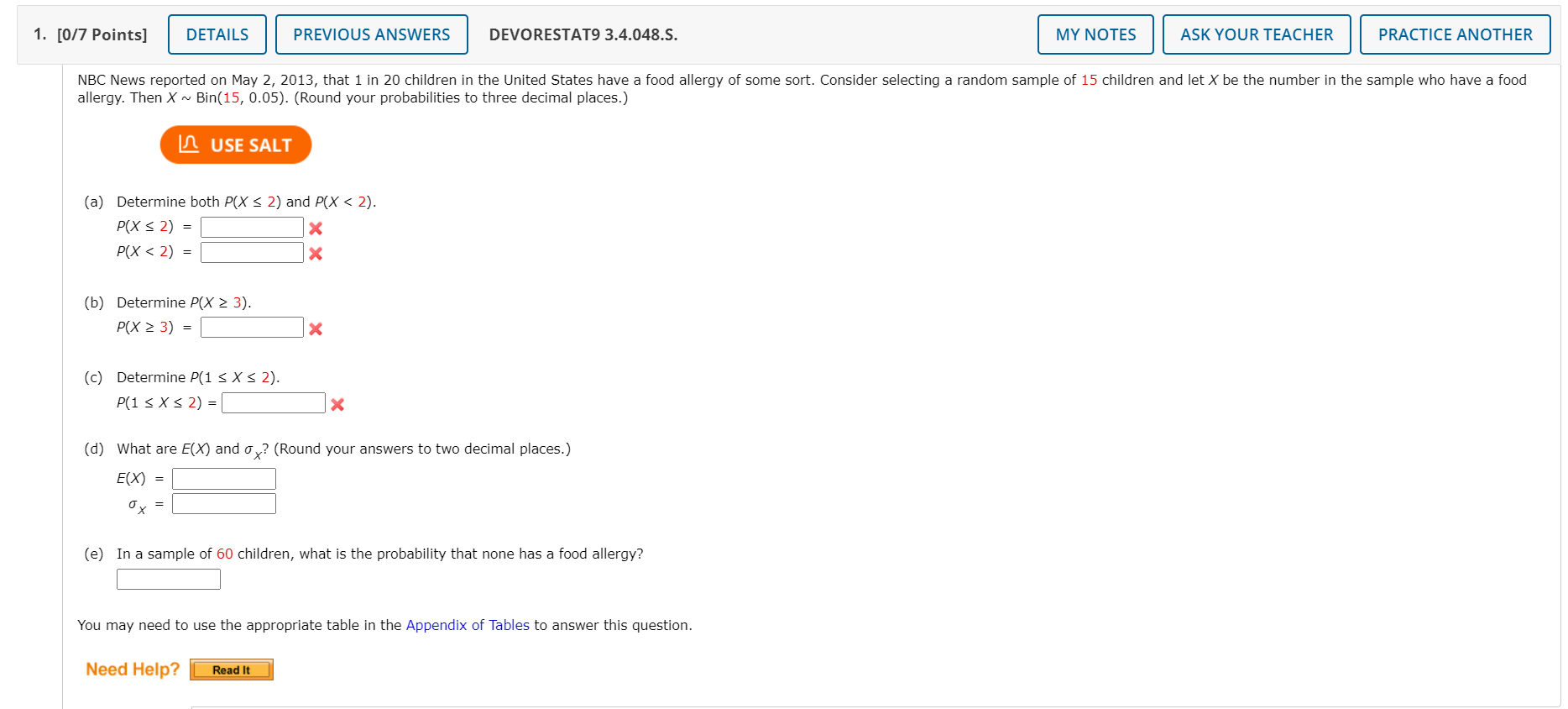 Solved 1. [0/7 Points] DETAILS PREVIOUS ANSWERS DEVORESTAT9 | Chegg.com