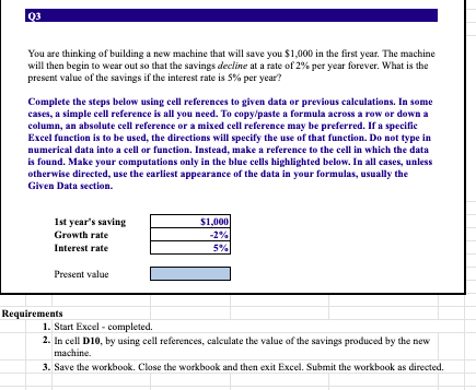 Solved What are the excel formulas to solve this question? I | Chegg.com