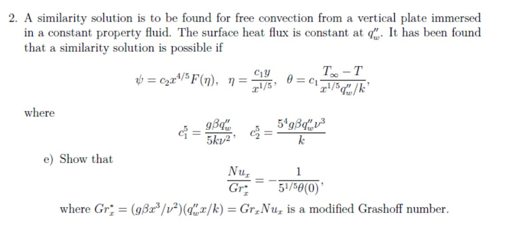 2. A similarity solution is to be found for free | Chegg.com