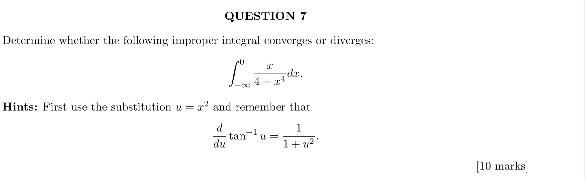 Solved Determine whether the following improper integral | Chegg.com