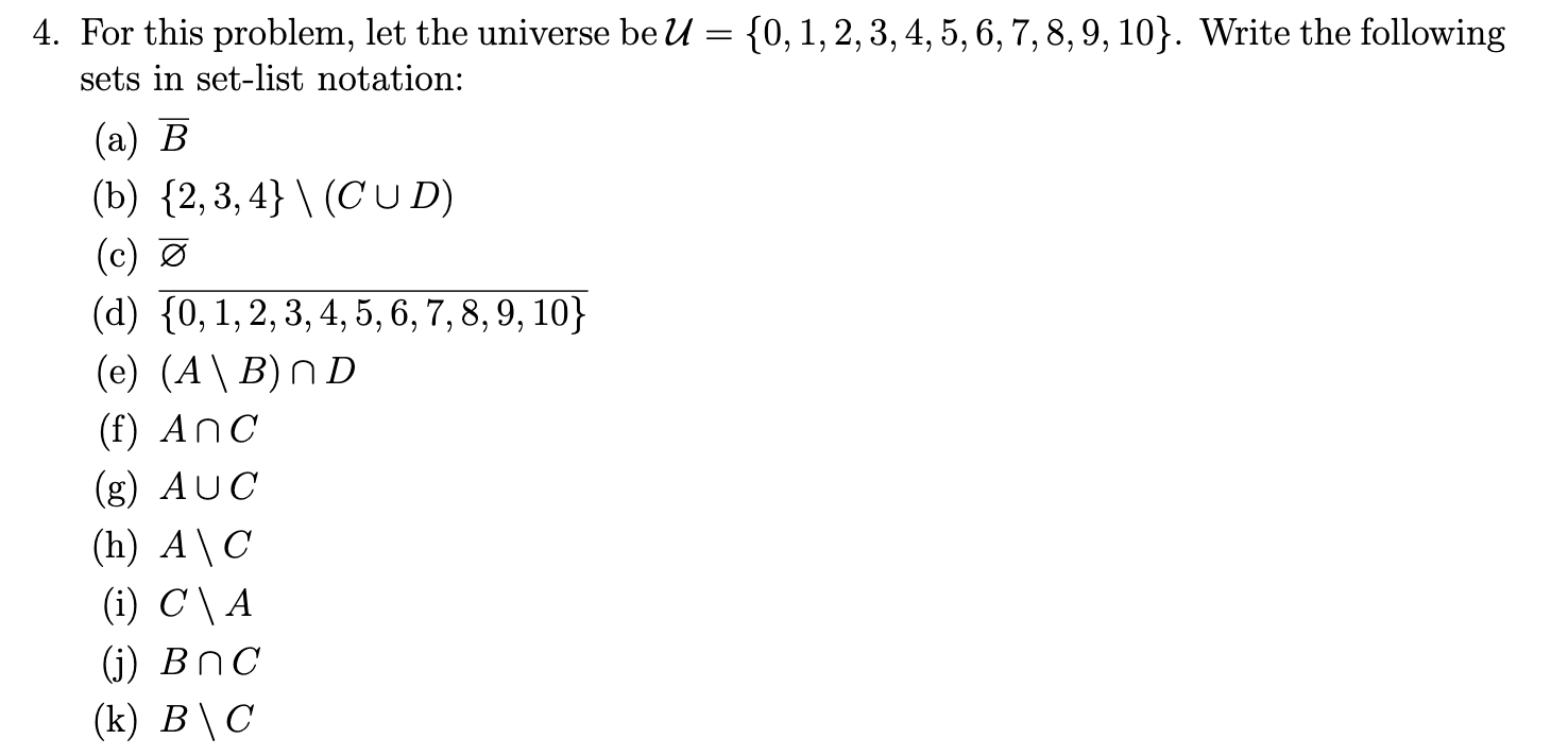 Solved For questions 1-6, use the following definitions: | Chegg.com