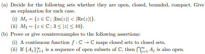 Solved (a) Decide for the following sets whether they are | Chegg.com