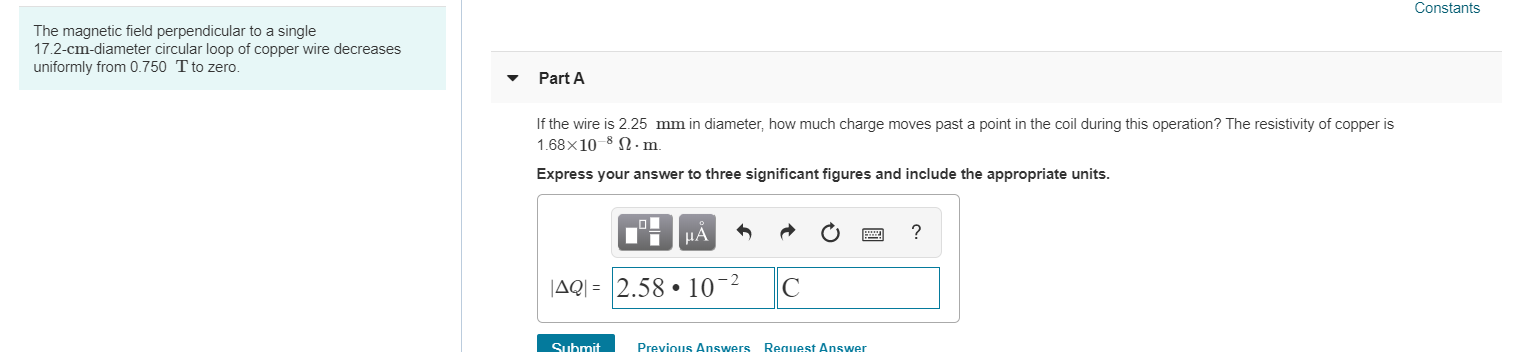 Solved Constants The magnetic field perpendicular to a | Chegg.com