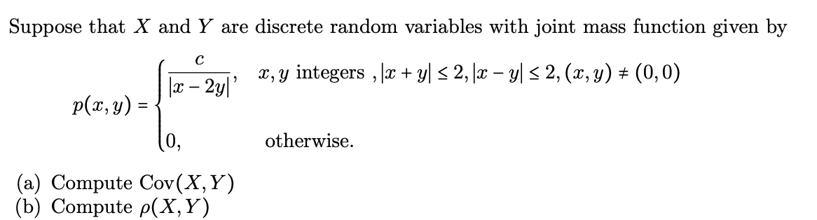 Solved Suppose that X and Y are discrete random variables | Chegg.com