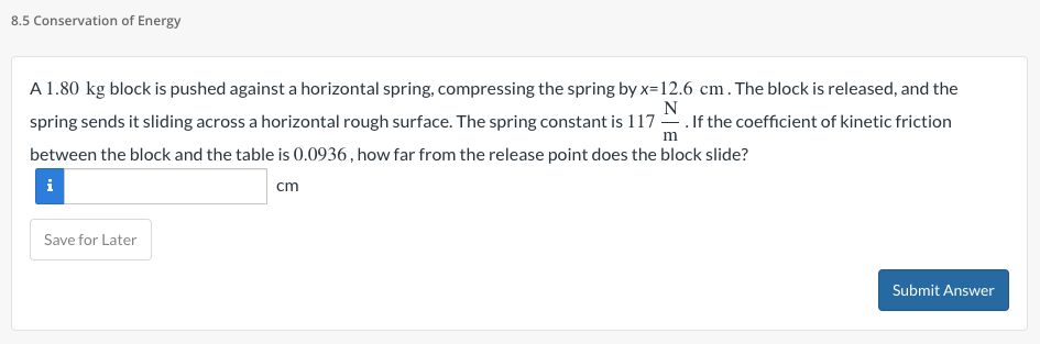 Solved A 1.80 kg block is pushed against a horizontal | Chegg.com