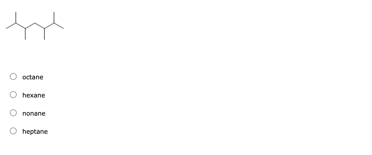 Solved is heptane decane nonane octane nonane hexane | Chegg.com