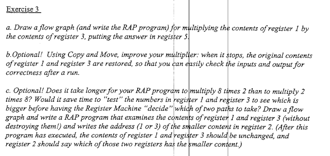 Solved a. Draw a flow graph (and write the RAP program) for | Chegg.com