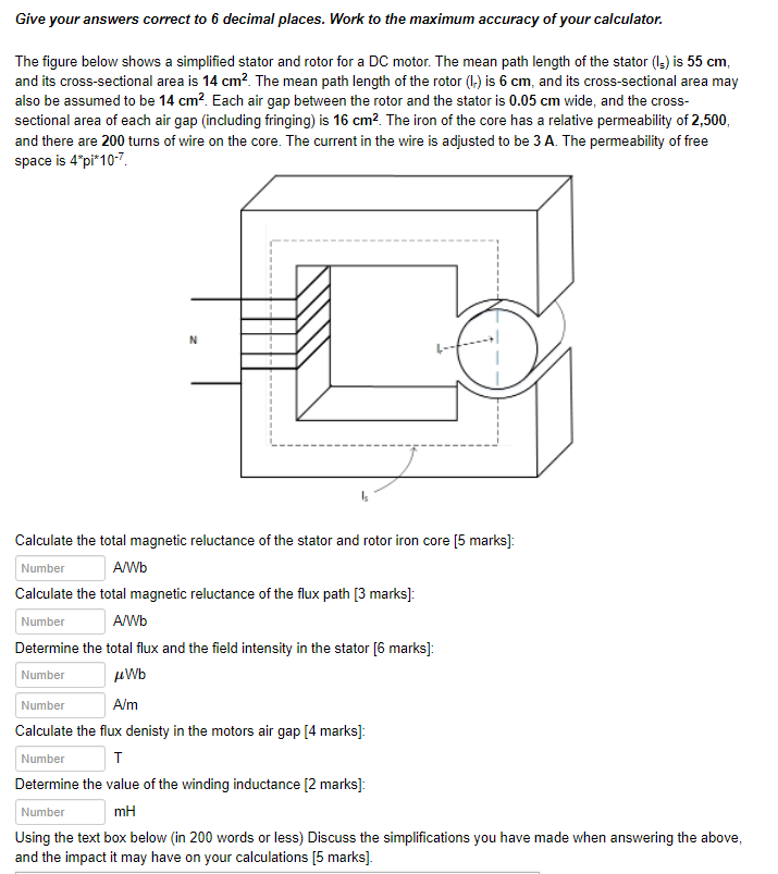 Solved The figure below shows a simplified stator and rotor | Chegg.com