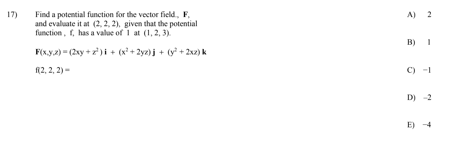 Solved 17) Find a potential function for the vector field., | Chegg.com