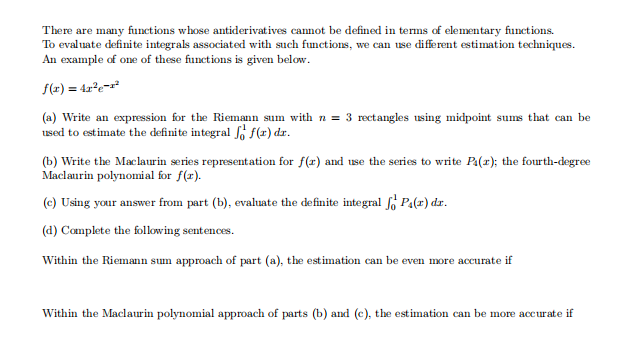 Solved There are many functions whose antiderivatives cannot | Chegg.com