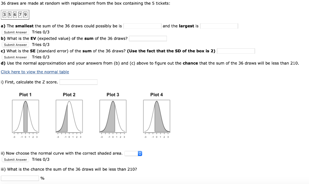 Solved 36 draws are made at random with replacement from the | Chegg.com