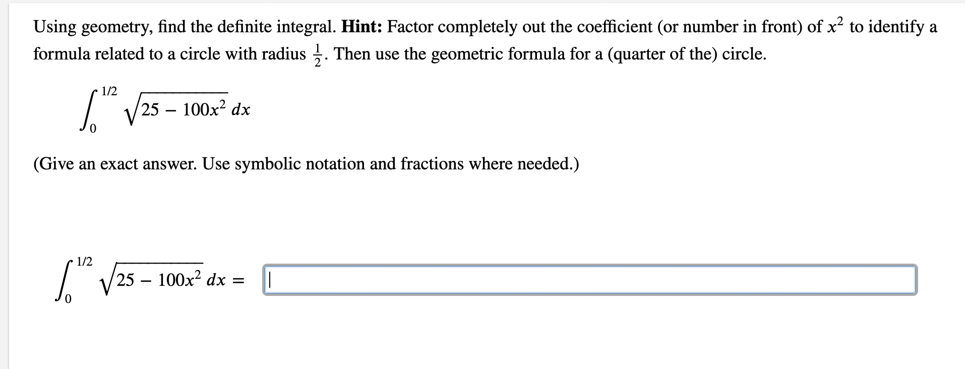 Solved Using geometry, find the definite integral. Hint: | Chegg.com