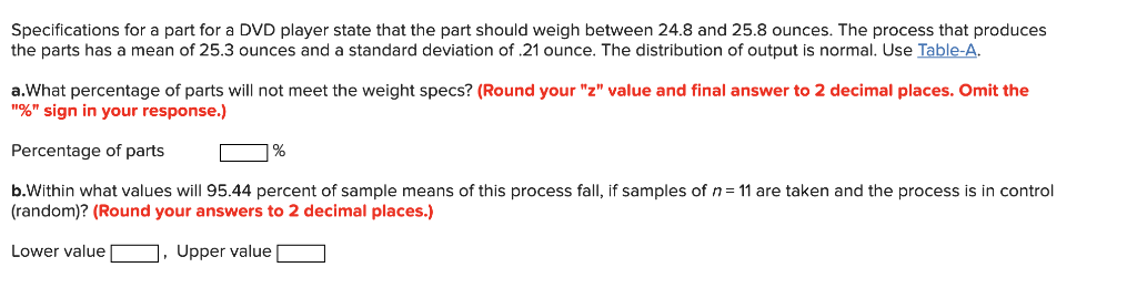 Solved Specifications for a part for a DVD player state that | Chegg.com