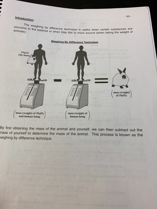 -33- Introduction: The weighing by difference | Chegg.com