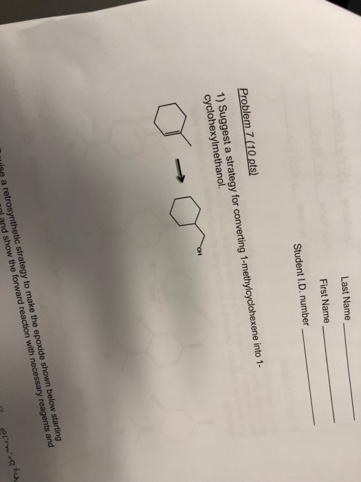 Solved Last Name First Name Student I.D. number Problem 7 | Chegg.com