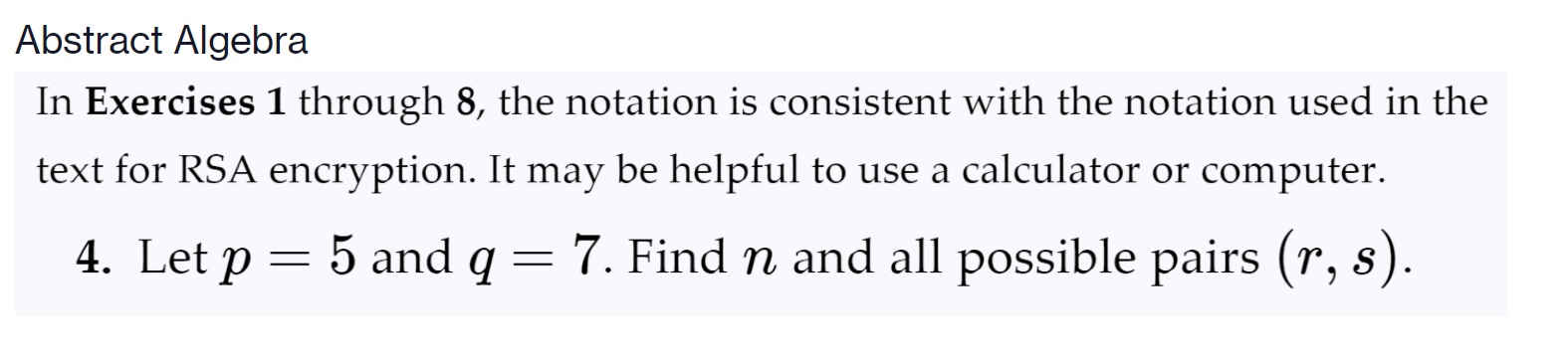 Solved Abstract Algebra In Exercises 1 through 8, the | Chegg.com