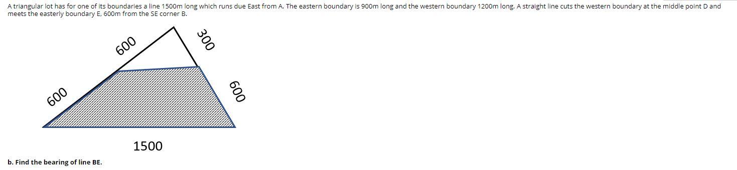 Solved A triangular lot has for one of its boundaries a line | Chegg.com