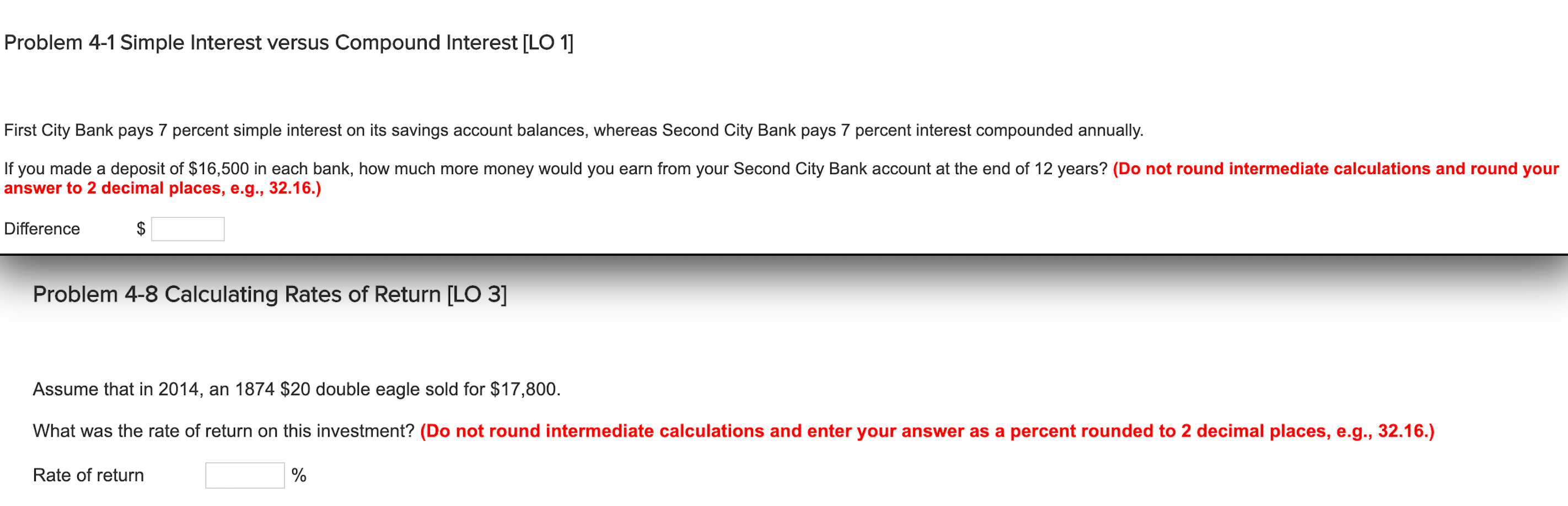 Solved Problem 4-1 Simple Interest versus Compound Interest | Chegg.com