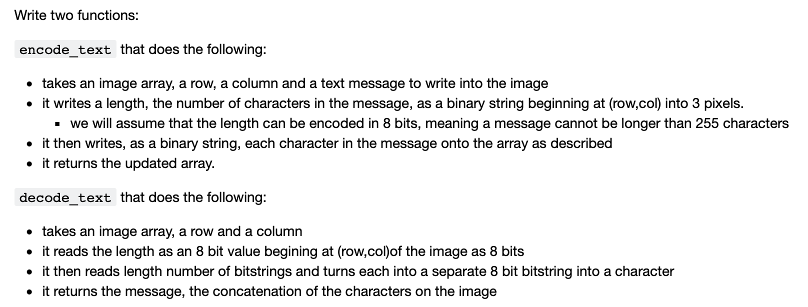 Write two functions: encode_text that does the | Chegg.com