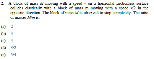Solved 2. A block of mass M moving with a speed v on a | Chegg.com
