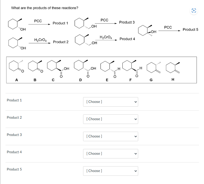 Solved What are the products of these reactions? io PCC | Chegg.com