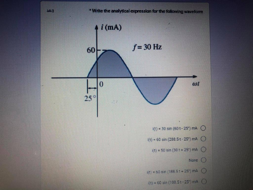 Solved Write the analytical expression for the following | Chegg.com