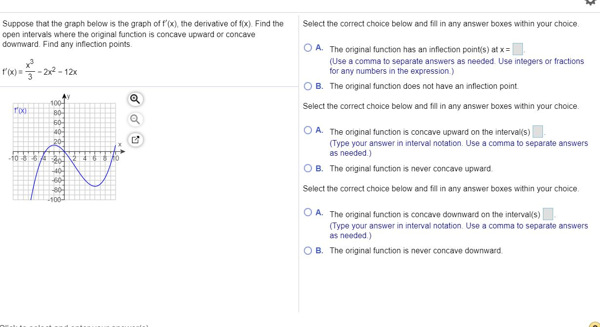 Solved Select the correct choice below and fill in any | Chegg.com
