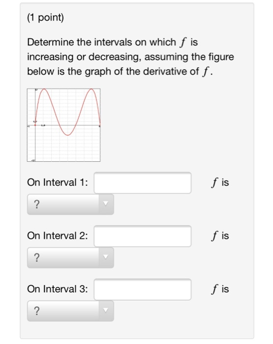 Solved (1 point) Determine the intervals on which f is | Chegg.com