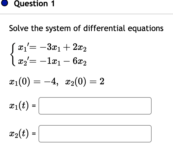 Solved Solve the system of differential equations | Chegg.com