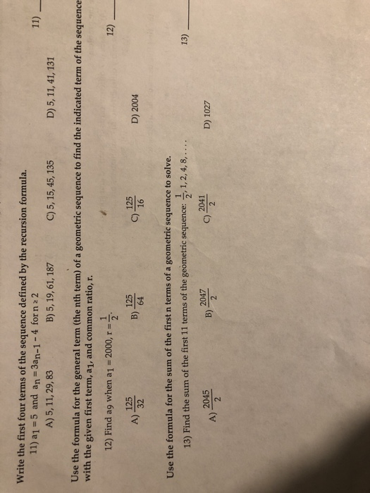 Solved Write the first four terms of the sequence defined by | Chegg.com