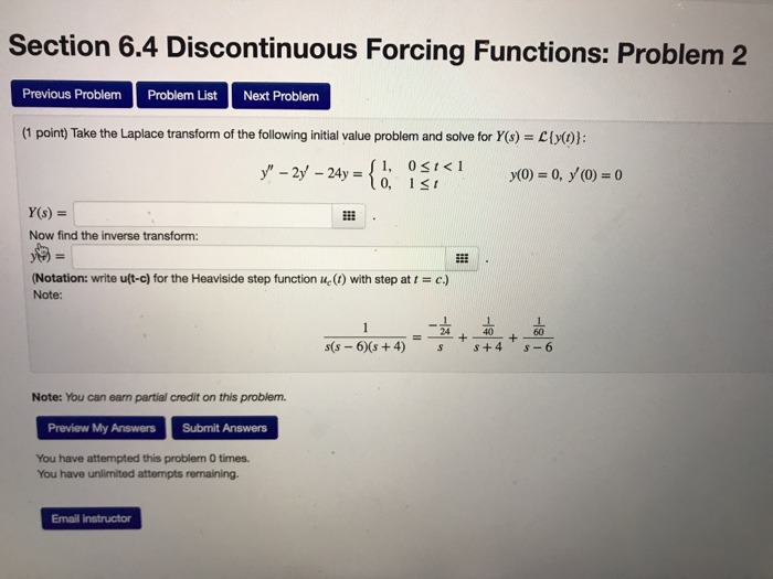 Solved Section 6.3 Step Function: Problem 3 Previous Problem | Chegg.com Solved Section 6.3 Step Function: Problem 3 Previous Problem | Chegg.com