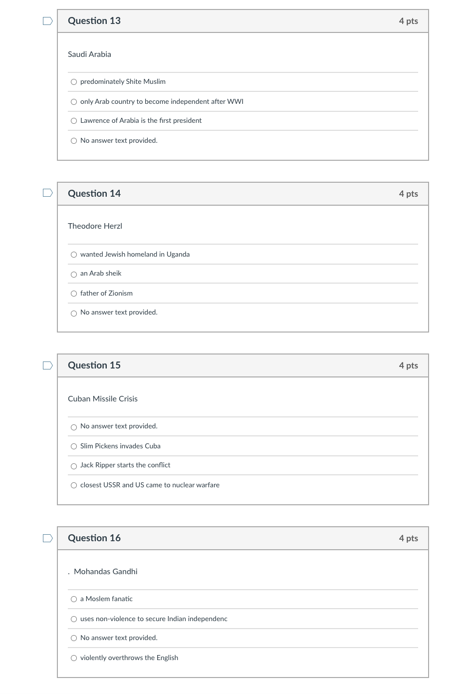 Solved Question 13 4 pts Saudi Arabia O predominately Shite | Chegg.com