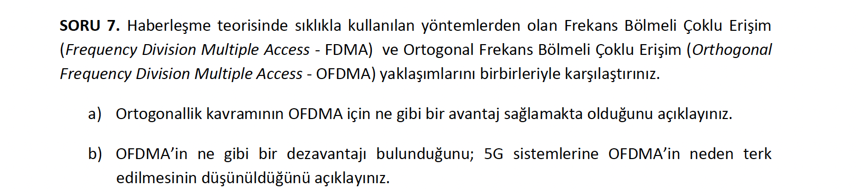 Solved QUESTION 7. ﻿Frequency Division Multiple Access, | Chegg.com