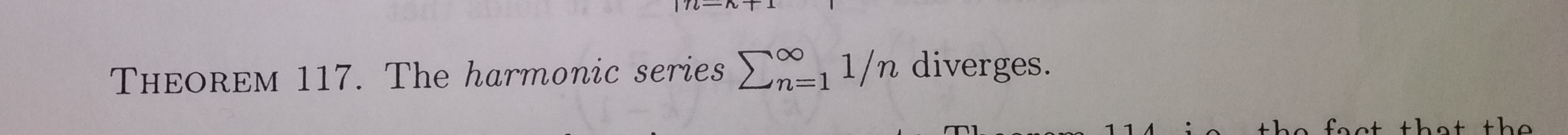 Solved InhTIT THEOREM 117. The harmonic series ,1/n | Chegg.com