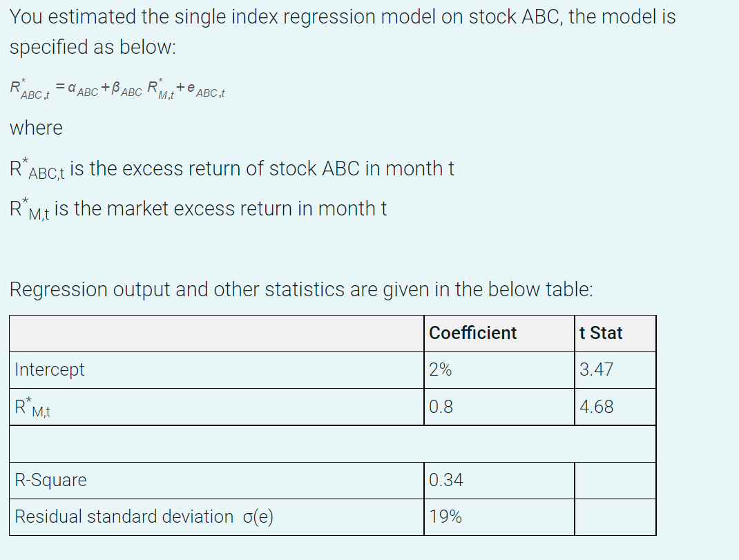 Solved You estimated the single index regression model on | Chegg.com