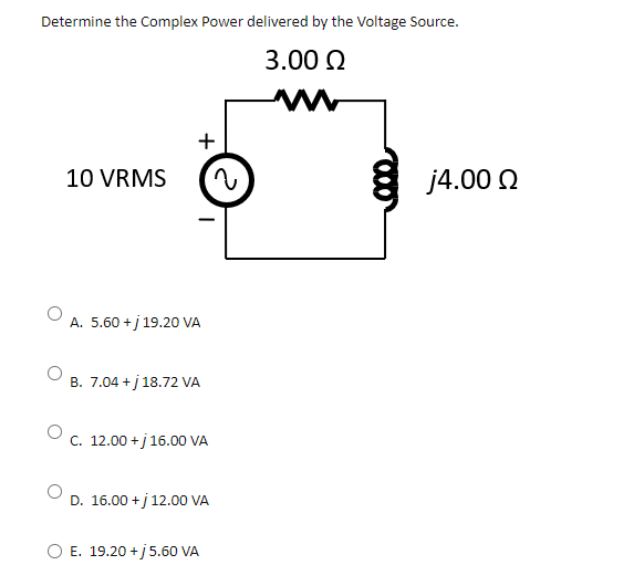 Solved Determine the Complex Power delivered by the Voltage | Chegg.com