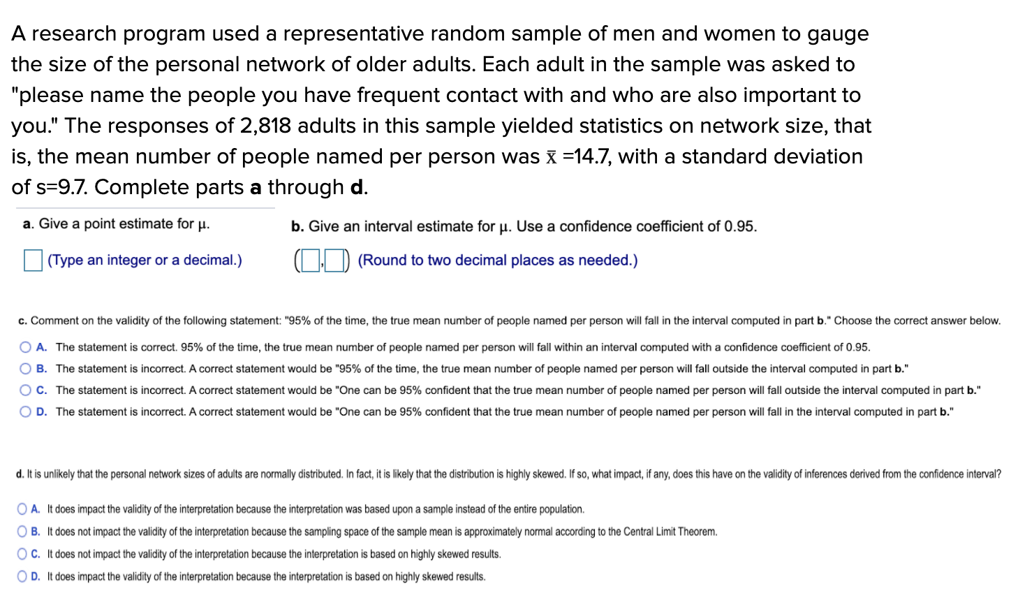 Solved A research program used a representative random | Chegg.com
