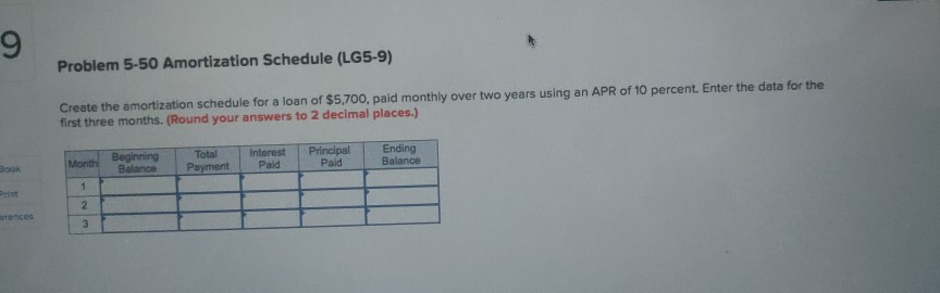 Solved Problem 5-50 Amortization Schedule (LG5-9) Create the | Chegg.com