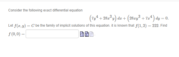 Solved Consider the following exact differential equation | Chegg.com