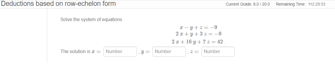 Solved Deductions based on row-echelon form Solve the system | Chegg.com