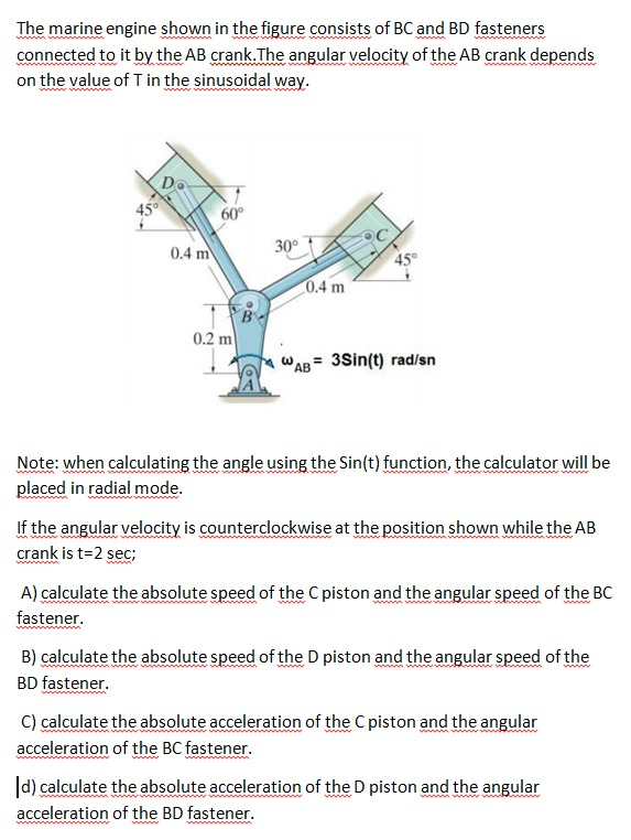 The marine engine shown in the figure consists of BC | Chegg.com