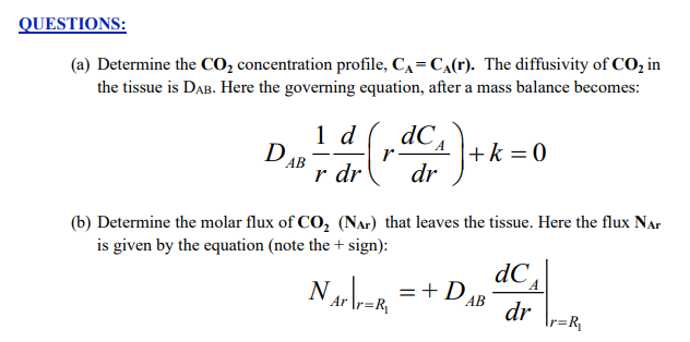 Solved Problem 1. Carbon Dioxide Production in Tissue...A | Chegg.com