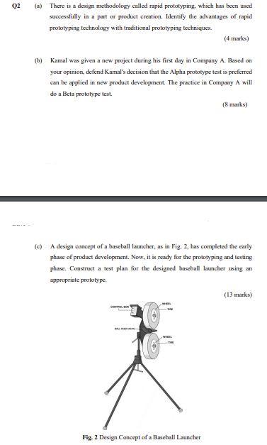 Solved Q2 (a) There is a design methodology called rapid | Chegg.com