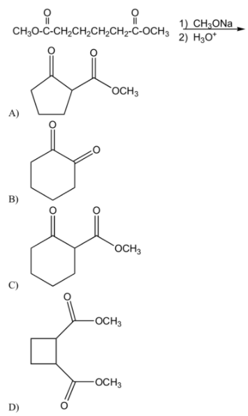 Solved Chodonchick, credo CH30-C-CH2CH2CH2CH2-C-OCH; 1) | Chegg.com