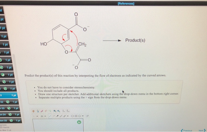 Solved pt f pt pt Product(s) 1 pt HO CH2 の 1pt Predict the | Chegg.com
