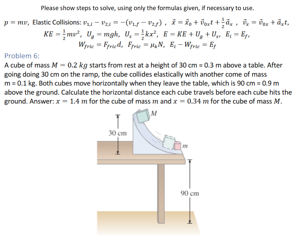 Solved Please show steps to solve, using only the formulas | Chegg.com