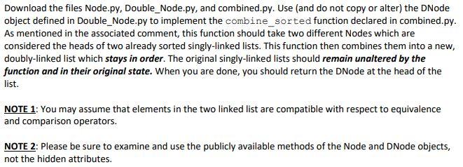 Solved Download the files Node.py, Double_Node.py, and | Chegg.com