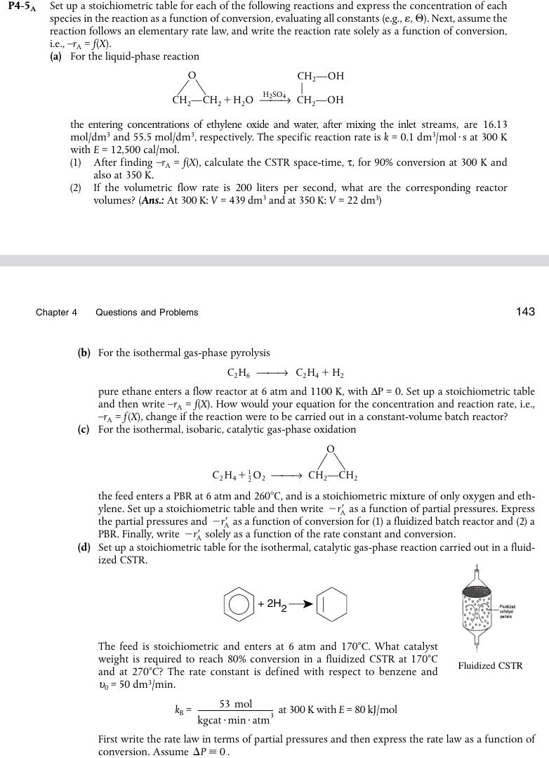 Solved 5A Set up a stoichiometric table for each of the | Chegg.com